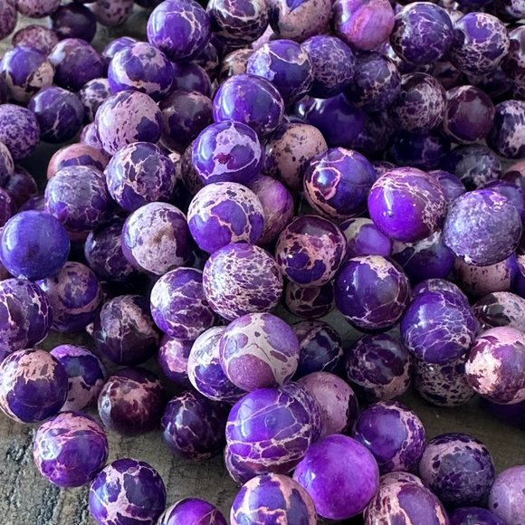 Wild River Creations | Office | 8mm Purple Imperial Jasper Bead Strand ...